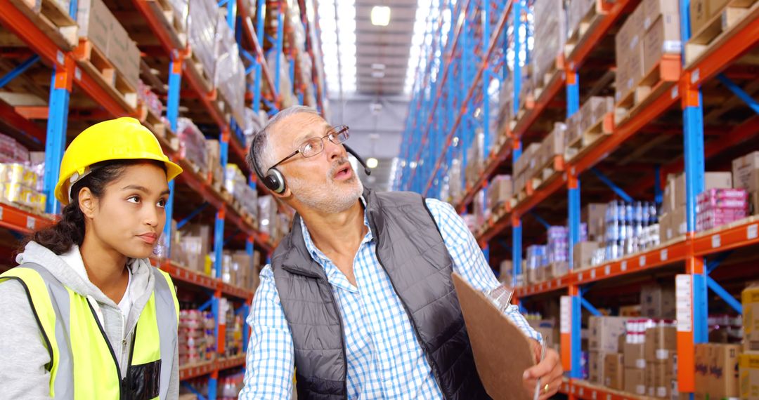 Warehouse Workers Managing Inventory with Clipboard - Free Stock Photo ...