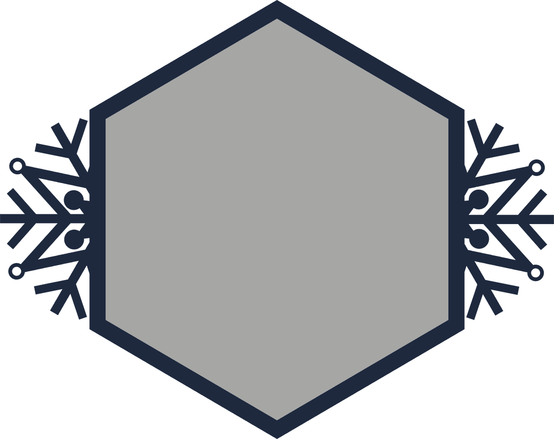Hexagonal Snowflake Frame with Transparent Background