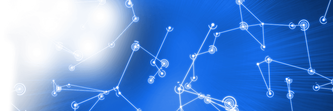 Digital Connectivity Illustration with Blue Nodes on Transparent Background