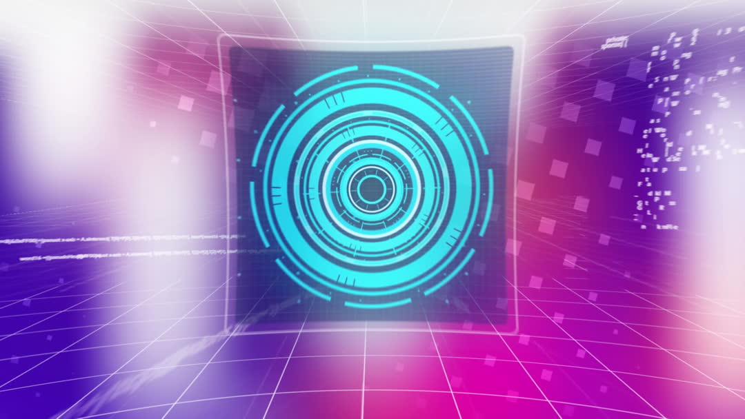 Futuristic Digital Interface with Data Scan Animation