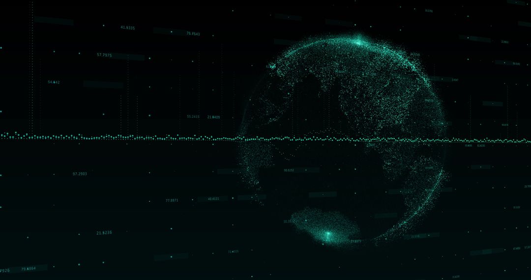 Global Economy Data Visualization with Floating Blue Dots and Graphs ...