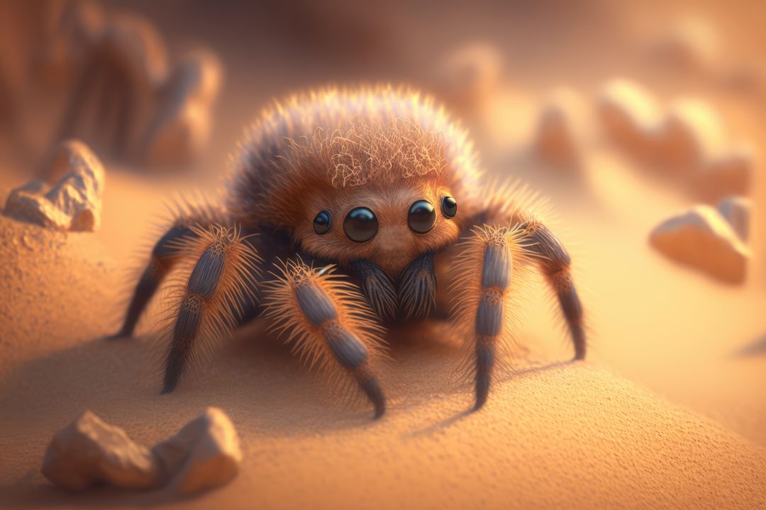 Adorable Fuzzy Spider on Sandy Terrain with Rocks - Free Stock Photo ...
