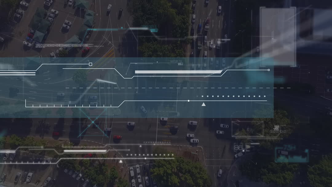 Futuristic City Traffic Data Technology Overlay