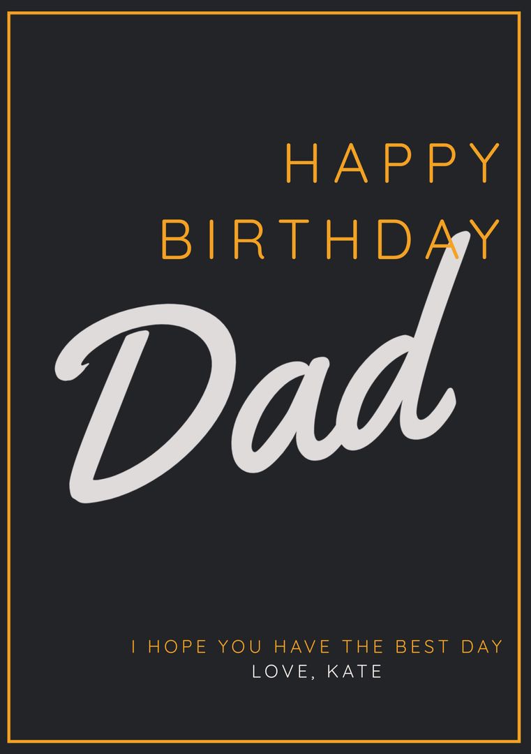 Elegant Happy Birthday Dad Card Design with Bold Typography - Free ...