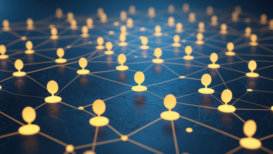 Glowing Network Nodes on Digital Platform Illustrating Connectivity - Free Stock Photo | Pikwizard