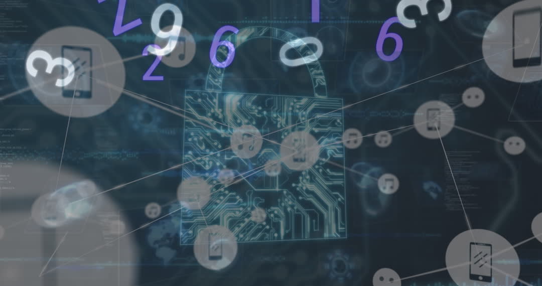 Digital Sequence with Circuit Padlock Illustrating Cybersecurity