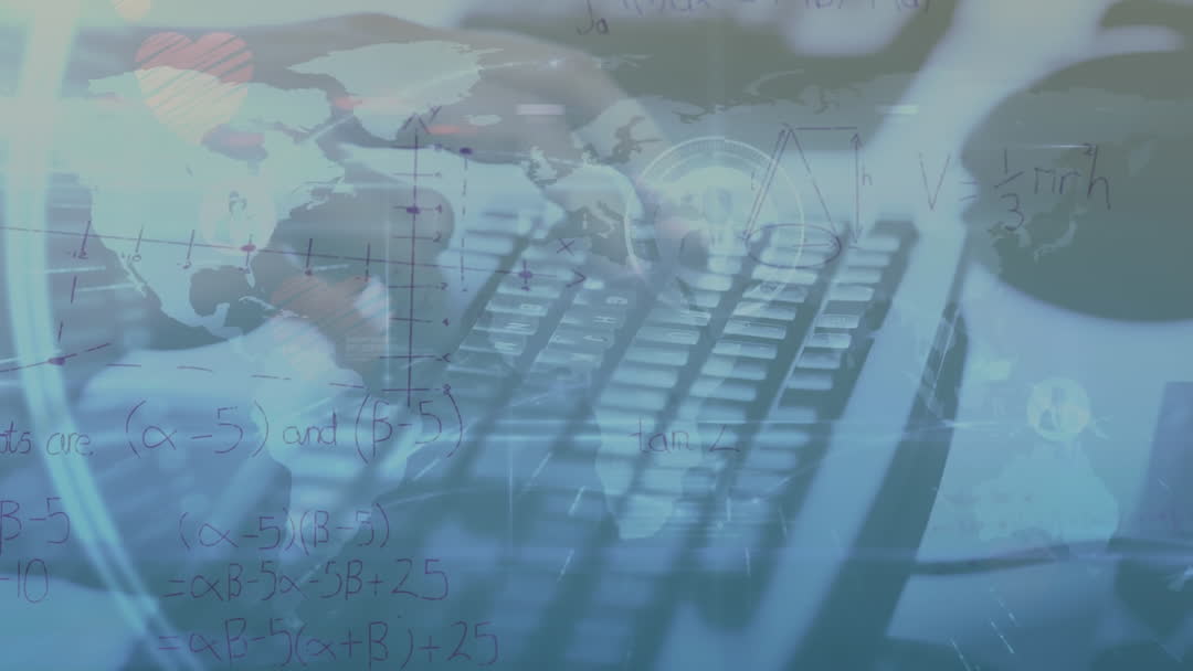 Connected World: Hands Typing Amidst Digital Mathematics