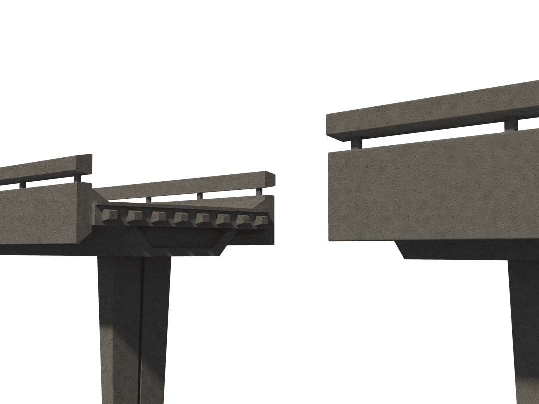 Gray Bridge Illustration on Transparent Background