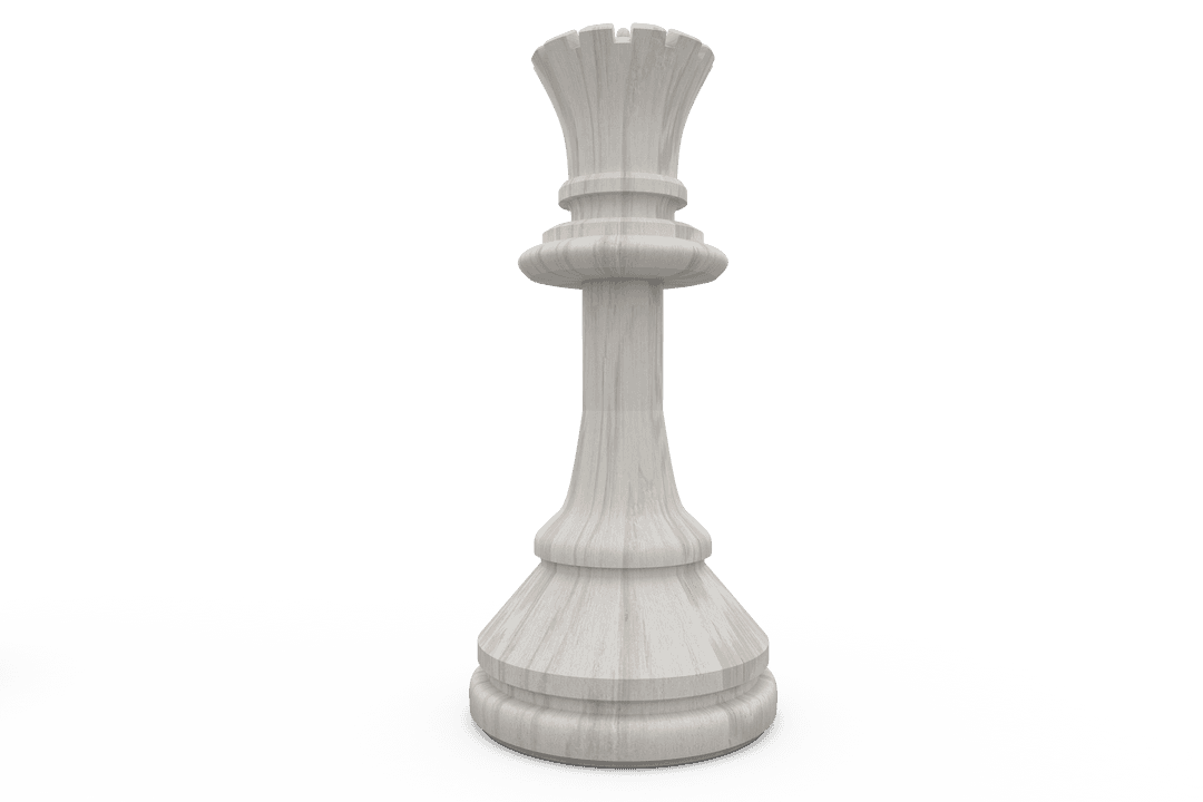 Transparent White Wooden Chess Rook Standing Tall