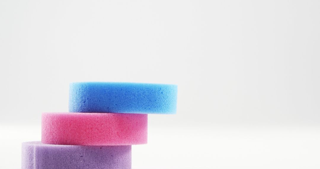 Colorful Bath Sponges Stacked Gradient on White Background - Free Stock ...