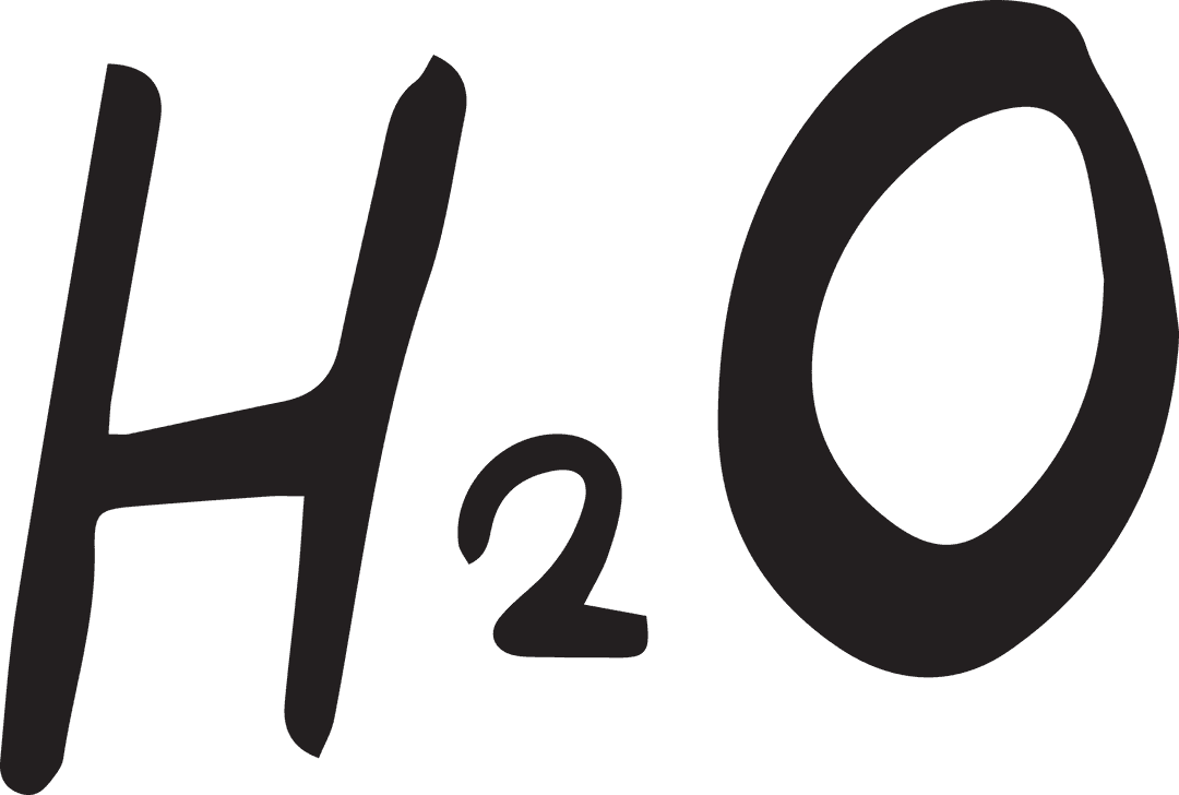 Transparent H2O Chemical Formula Symbol Illustration