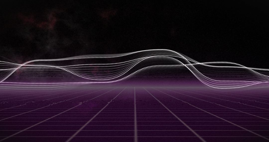 Futuristic Digital Waveform with Gridlines And Neon Effect