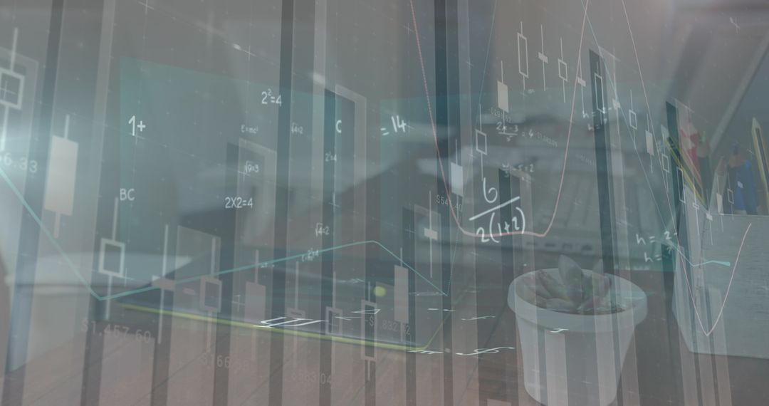 Mathematical formulas overlay on laptop for innovative learning - Free ...