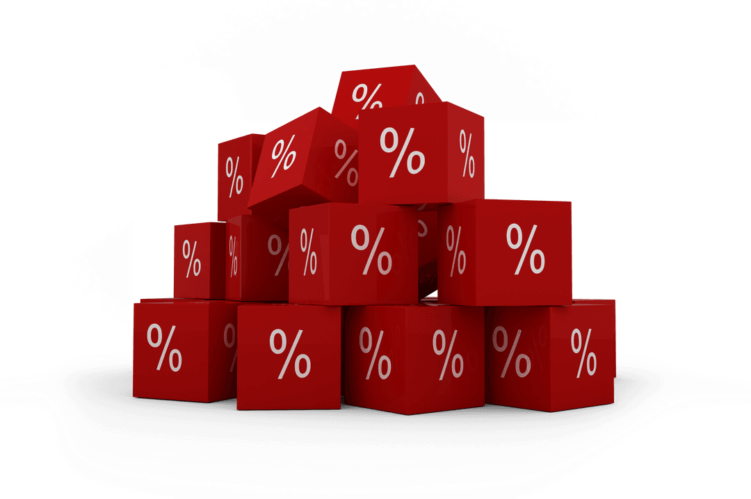 Transparent Blocks Featuring Dynamic Percentage Symbols