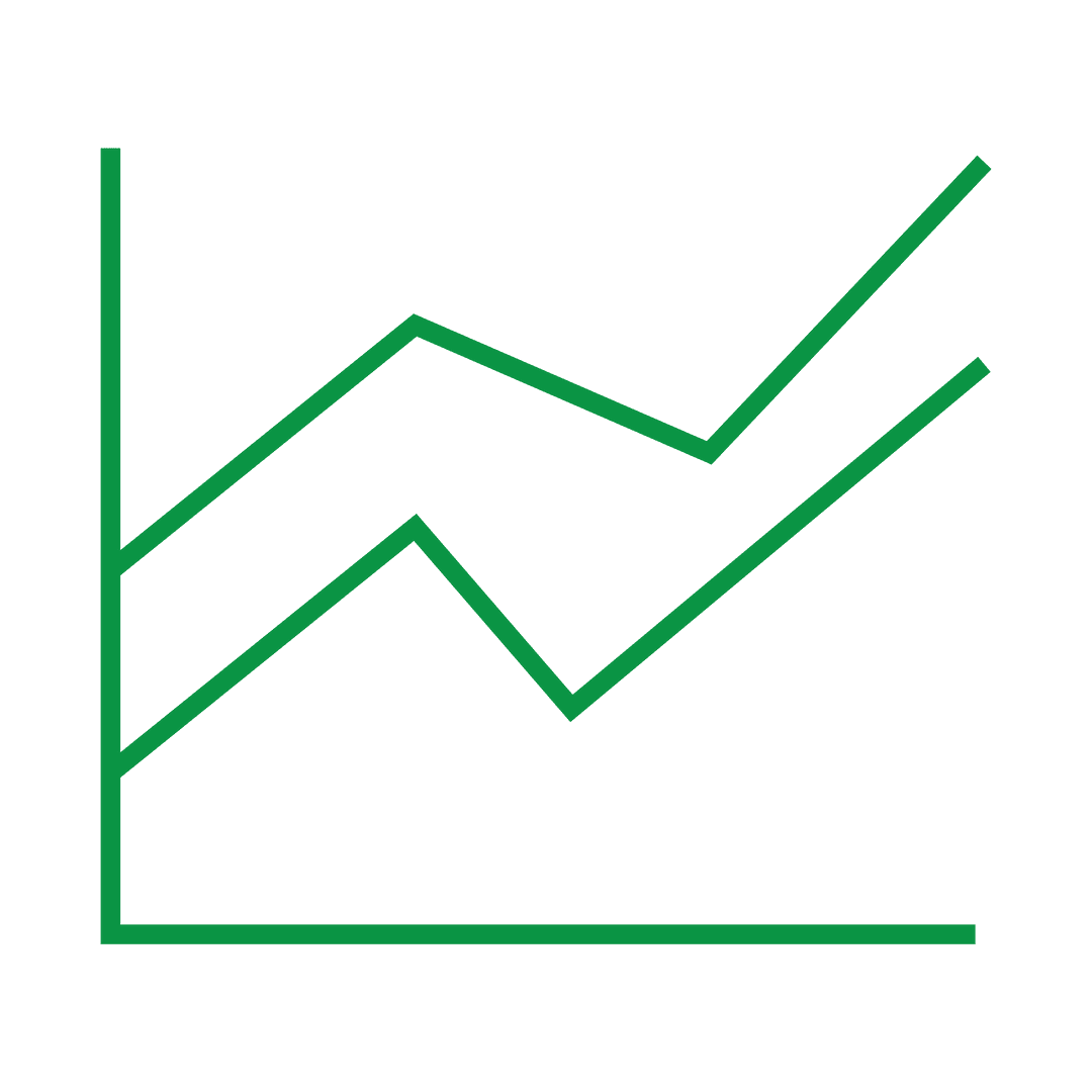 Green Diagram on Transparent Background for Data Analysis