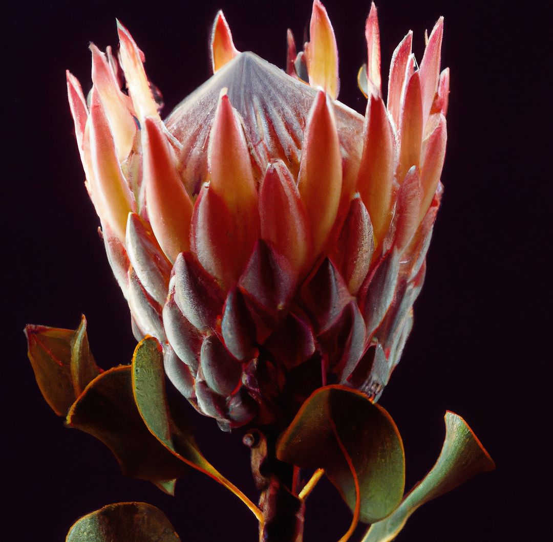 Close-Up of Vibrant Digital Protea Blossom