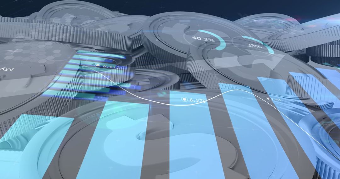 Digital Financial Data Processing with Stacked Dollar Coins