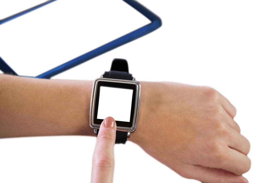 Transparent Hand Using Smartwatch with Black Screen