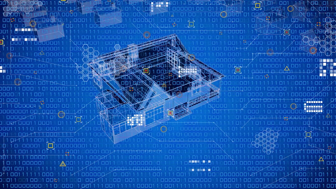 Digital House Model in Blue Binary Code Space - Free Stock Video ...