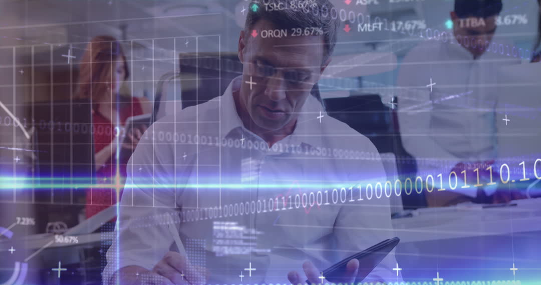 Dynamic Stock Market Animation with Tickers and Graphs