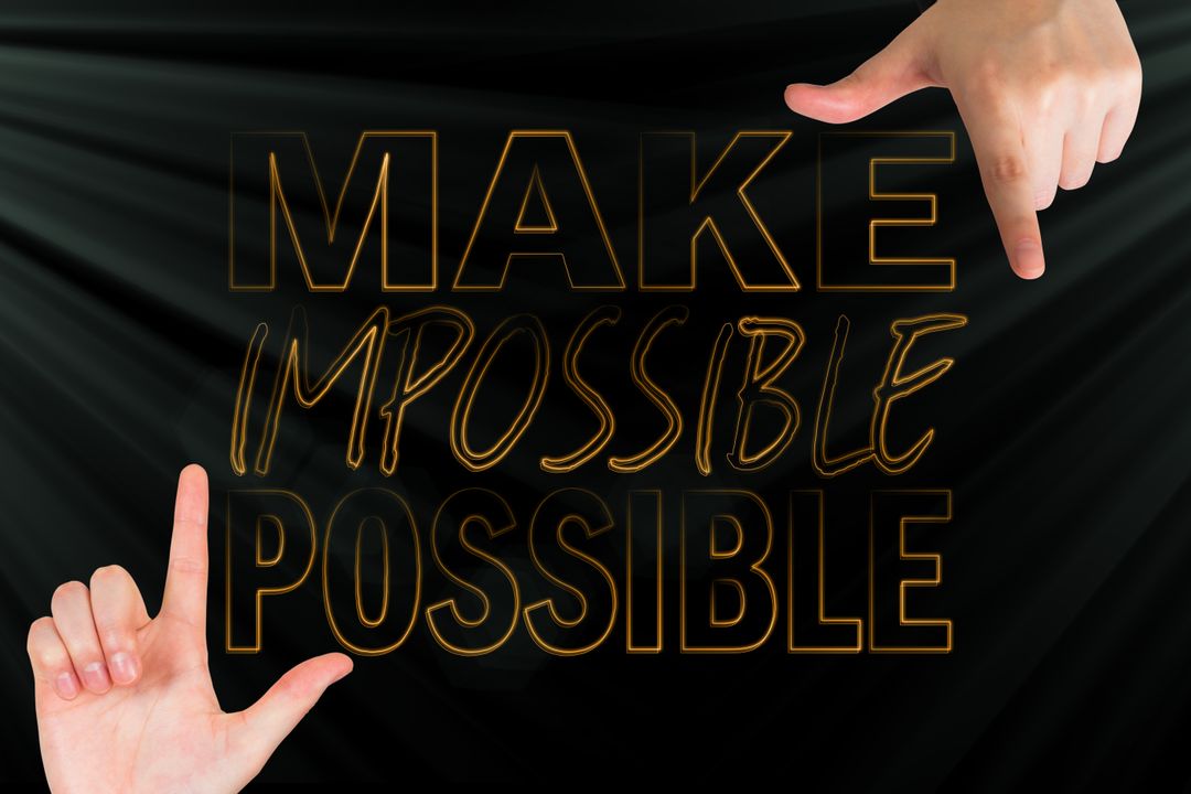 Inspirational Hand Gesture with Make Things Possible Quote