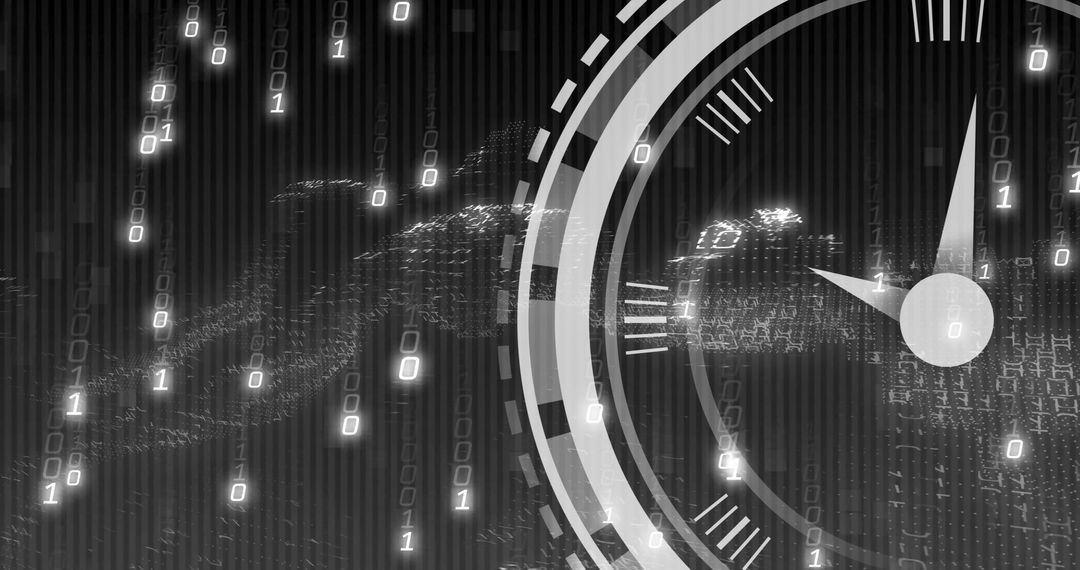 Clock Overlay with Binary Code for Digital Concepts - Free Stock Photo ...
