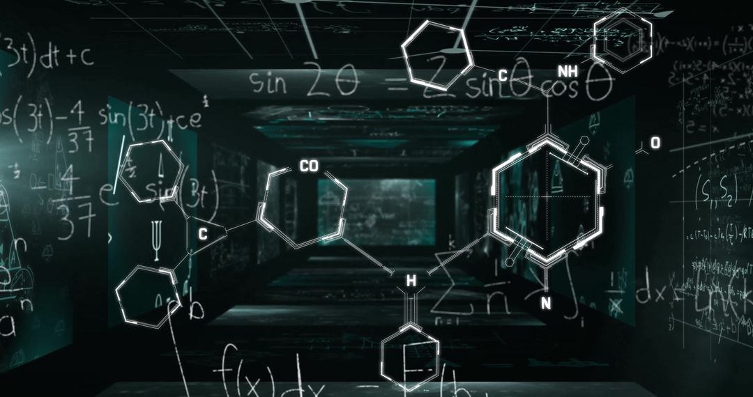 Complex Chemistry Diagrams and Math Equations Interface