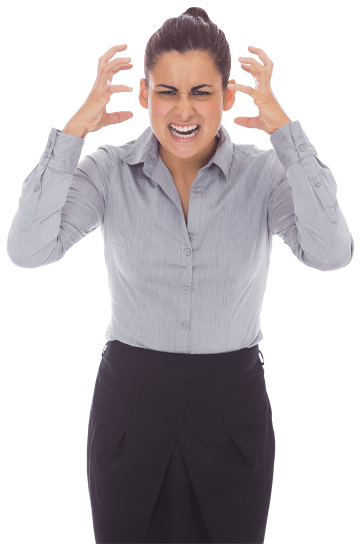 Furious Businesswoman on Transparent Background Expressing Anger - Free ...