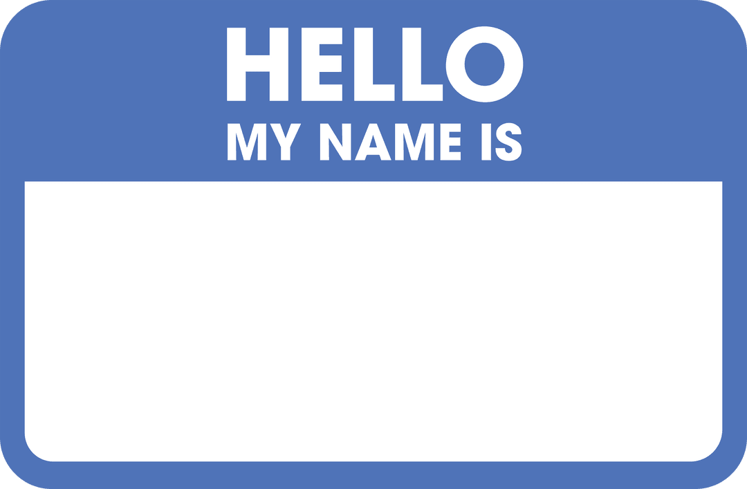 Transparent Name Tag with Hello My Name Is Text - Free Stock Png ...