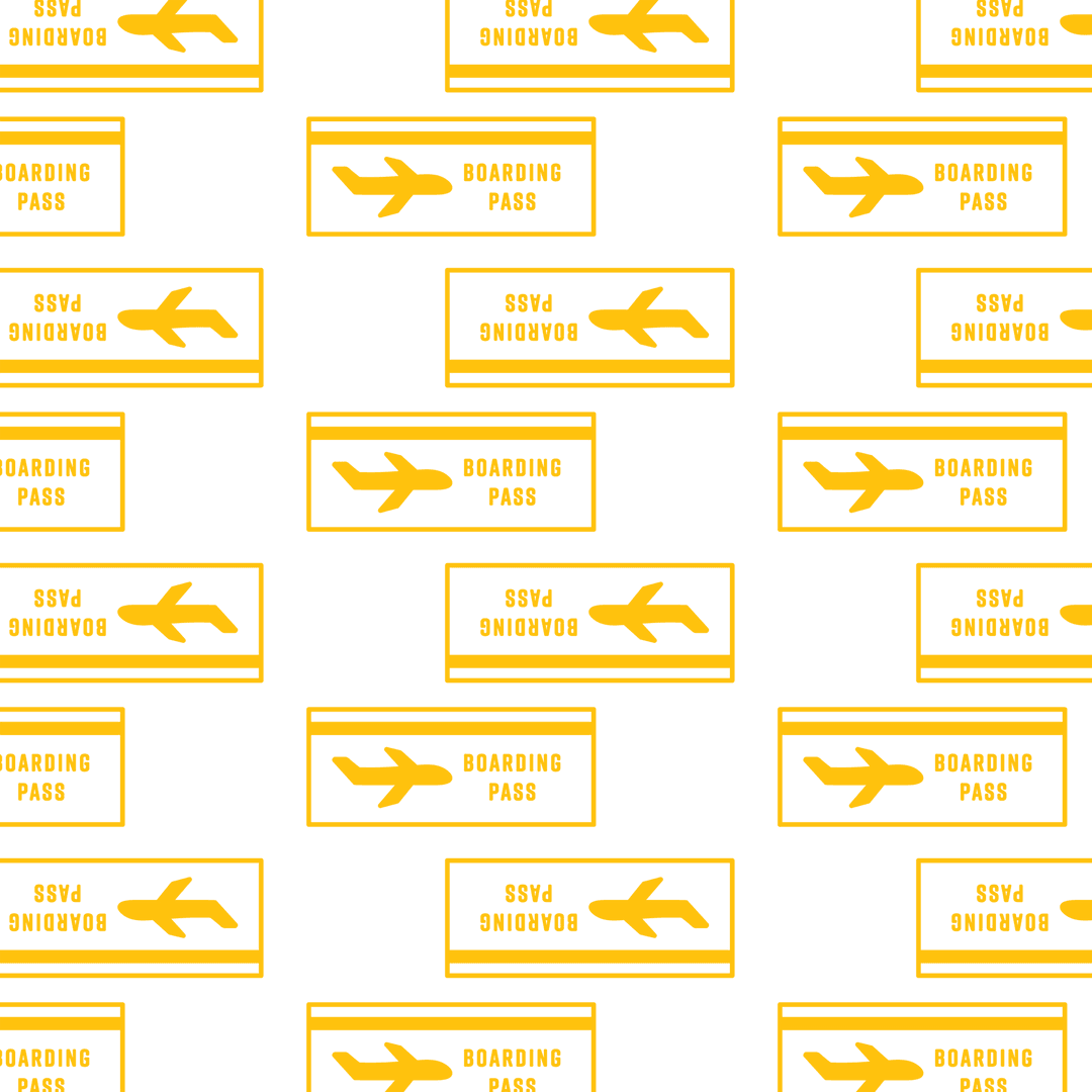 Yellow Boarding Pass Pattern on Transparent Background Illustration ...