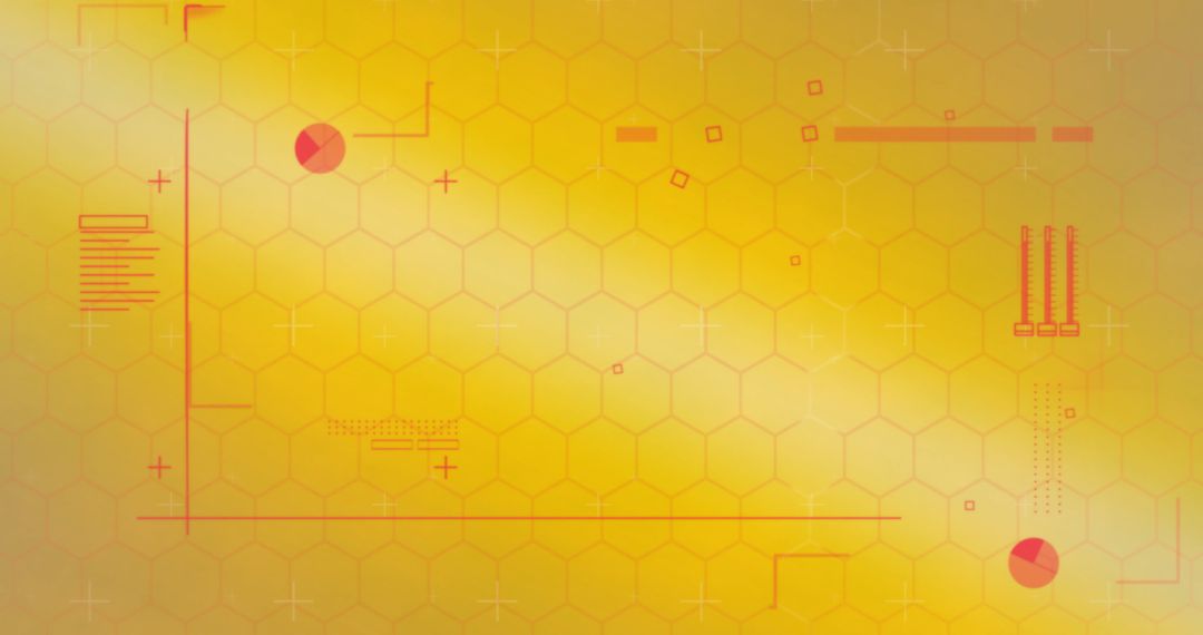 Yellow Data Hexagon Background for Technology and Computing Projects ...