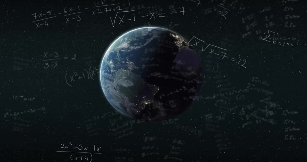Mathematical Formulas Surrounding Planet Earth in Space - Free Stock ...