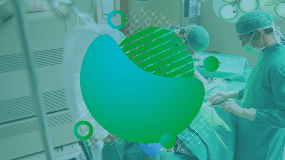 Innovative Surgery Animated Concept with Green 3D Shapes