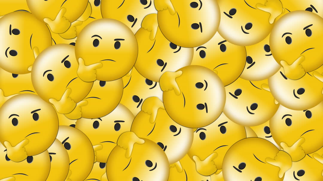 Overlapping Thinking Emojis Illustration Reflecting Pondering Emotions