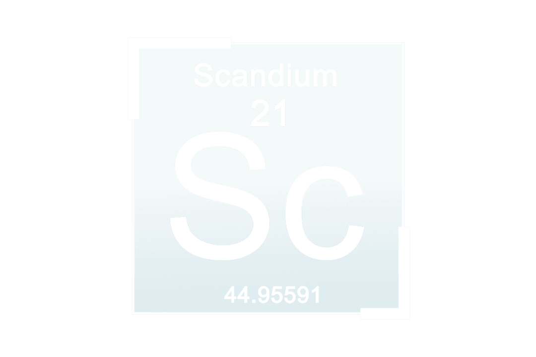 Scandium Element Symbol on Transparent Background for Chemistry Education