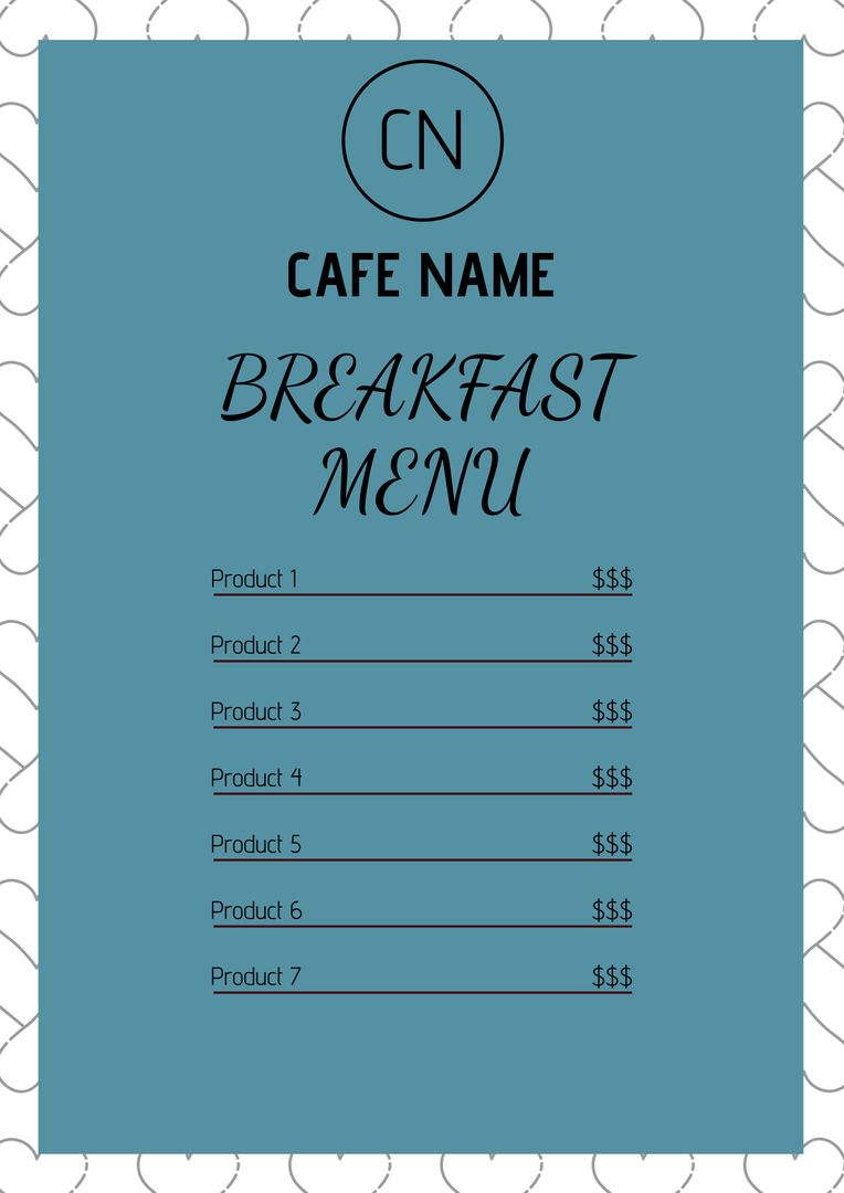 Elegant Breakfast Menu Template for Cafes - Free Stock Template | Pikwizard