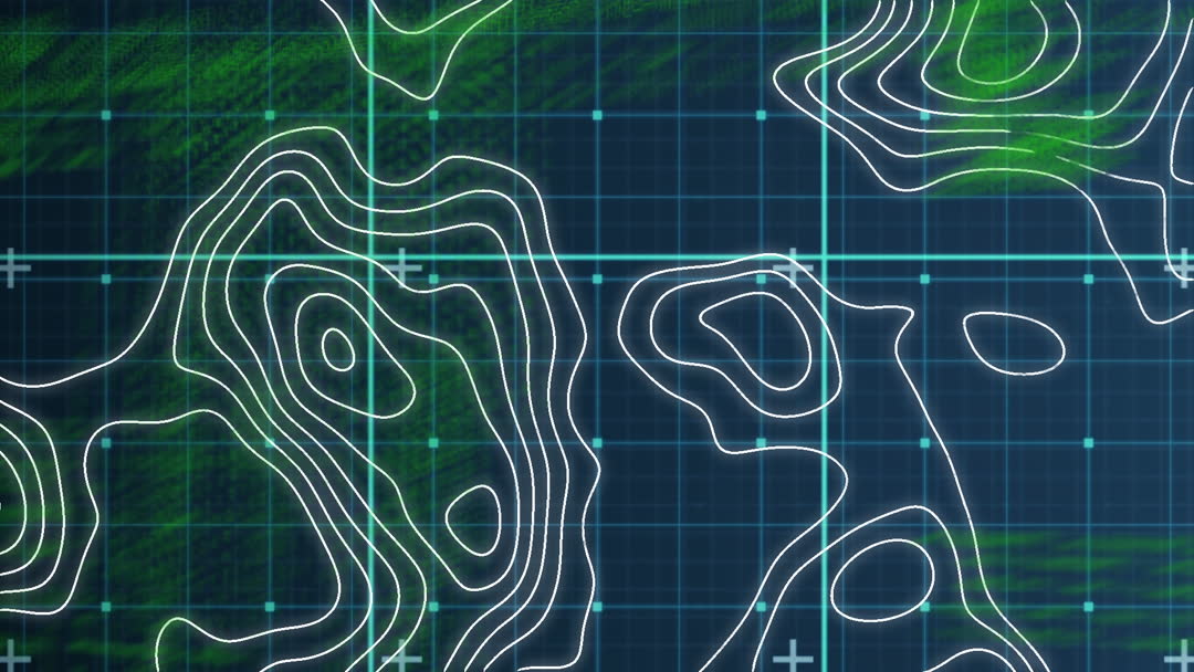 Digital map grid with white contour lines - Free Stock Video | Pikwizard