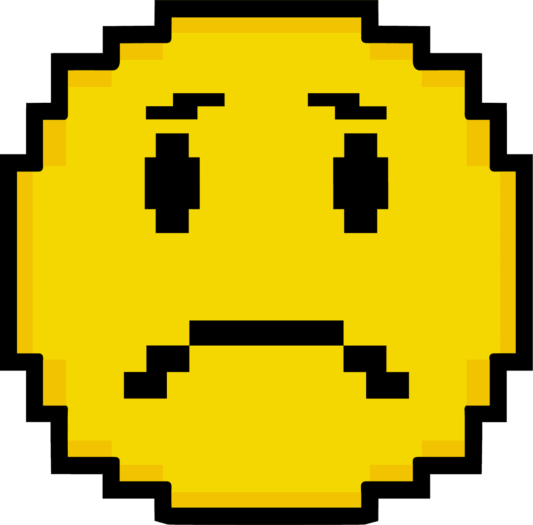 Sad Pixel Art Emoticon on Transparent Background - Free Stock Png ...