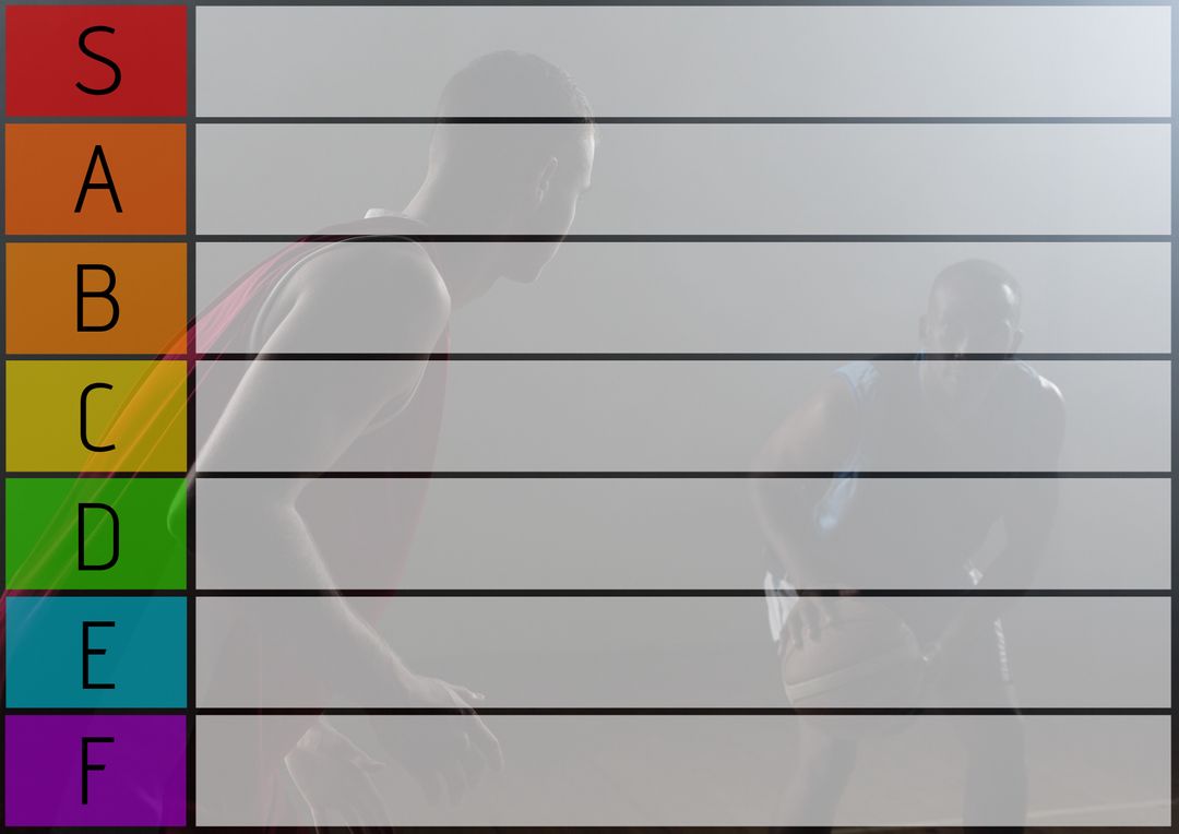 Tier List Chart with Athletes Silhouette for Ranking