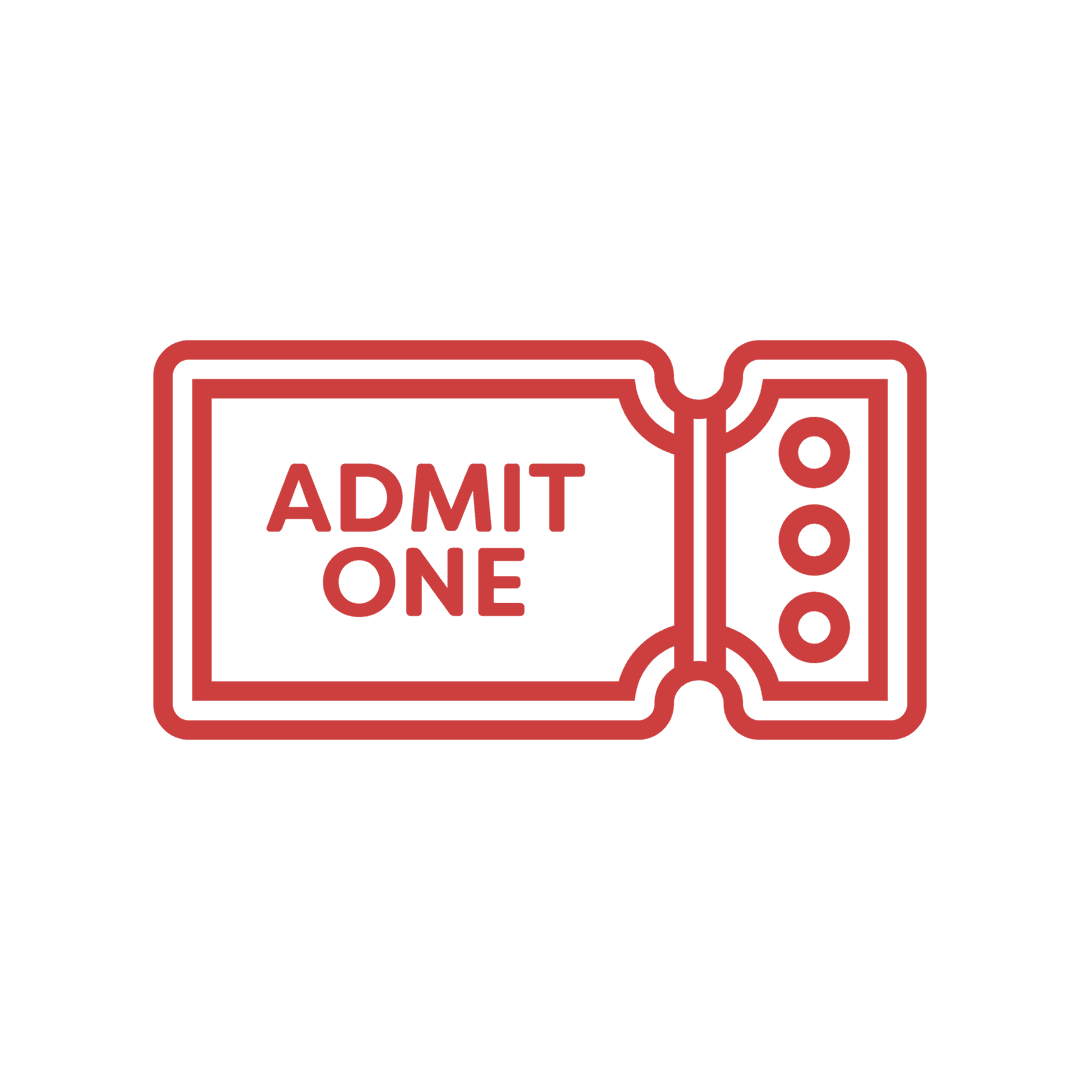 Transparent Digital Admit One Ticket Icon Design Illustrating Entry Concept